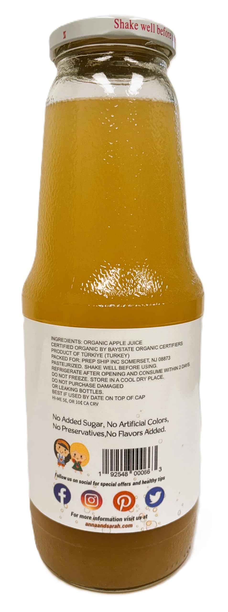 USDA Certified Organic Apple Juice - No Sugar Added | Anna and Sarah